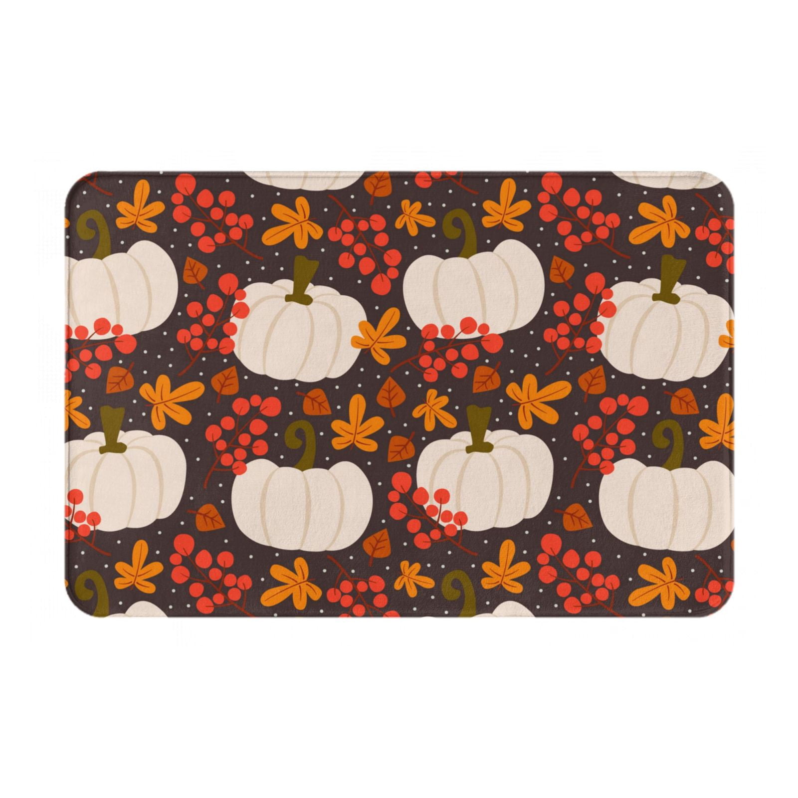 Disketp Autumn White Pumpkin Mat for Front Door Outside - Doormat ...