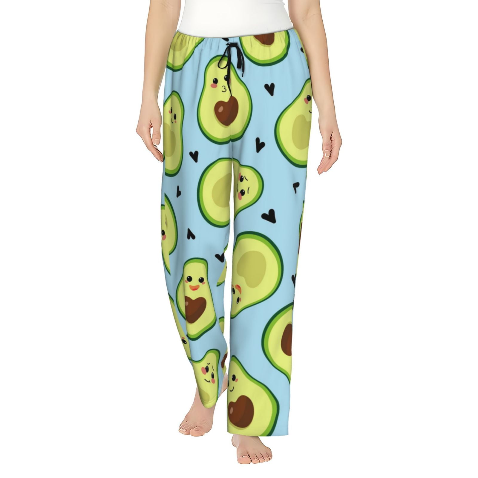 Disketp Avocado And Hearts Print Women'S Comfy Pajama Pants Casual ...