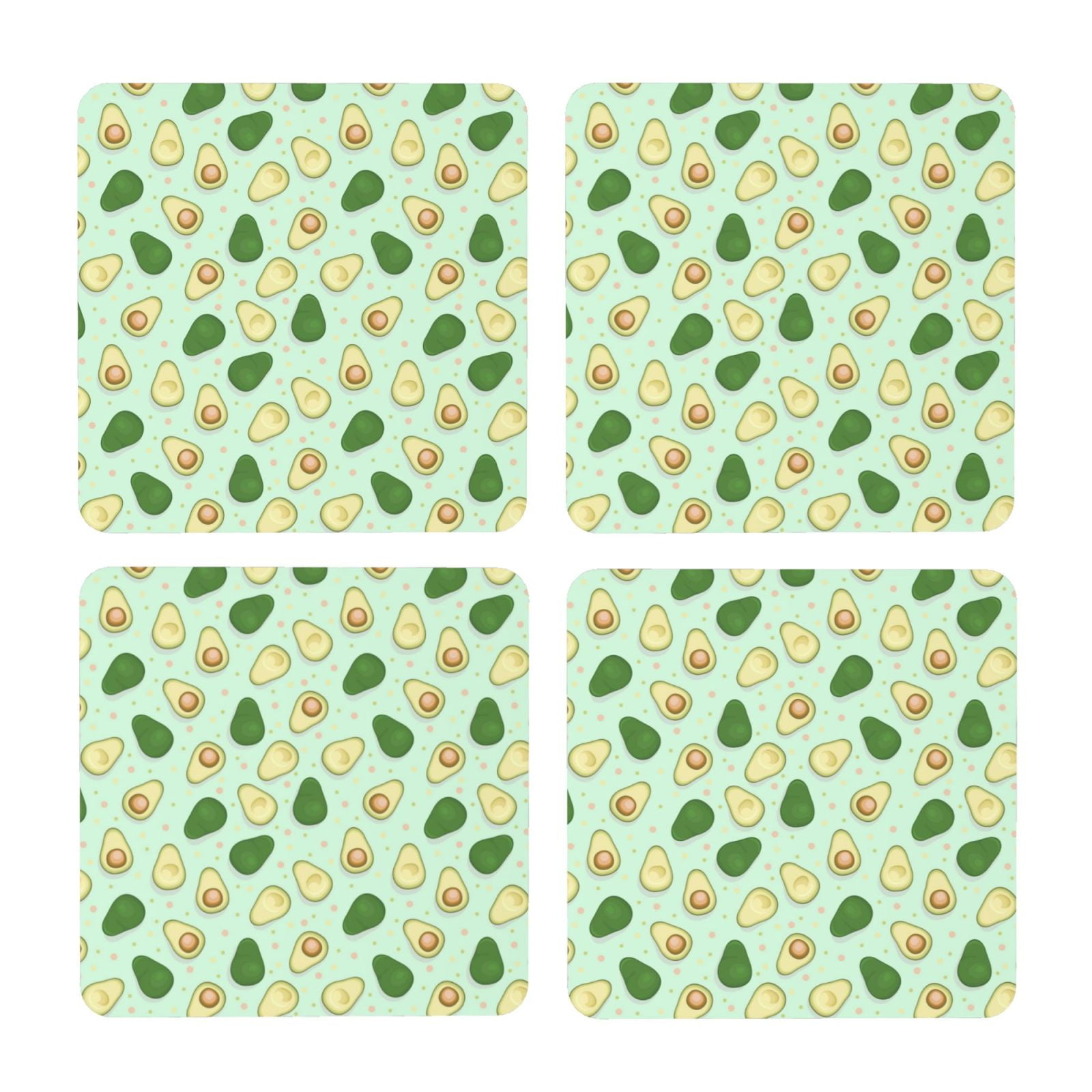Disketp Avocado MDF Cork Coaster 4 Pcs - Absorbent Beverage Coasters ...