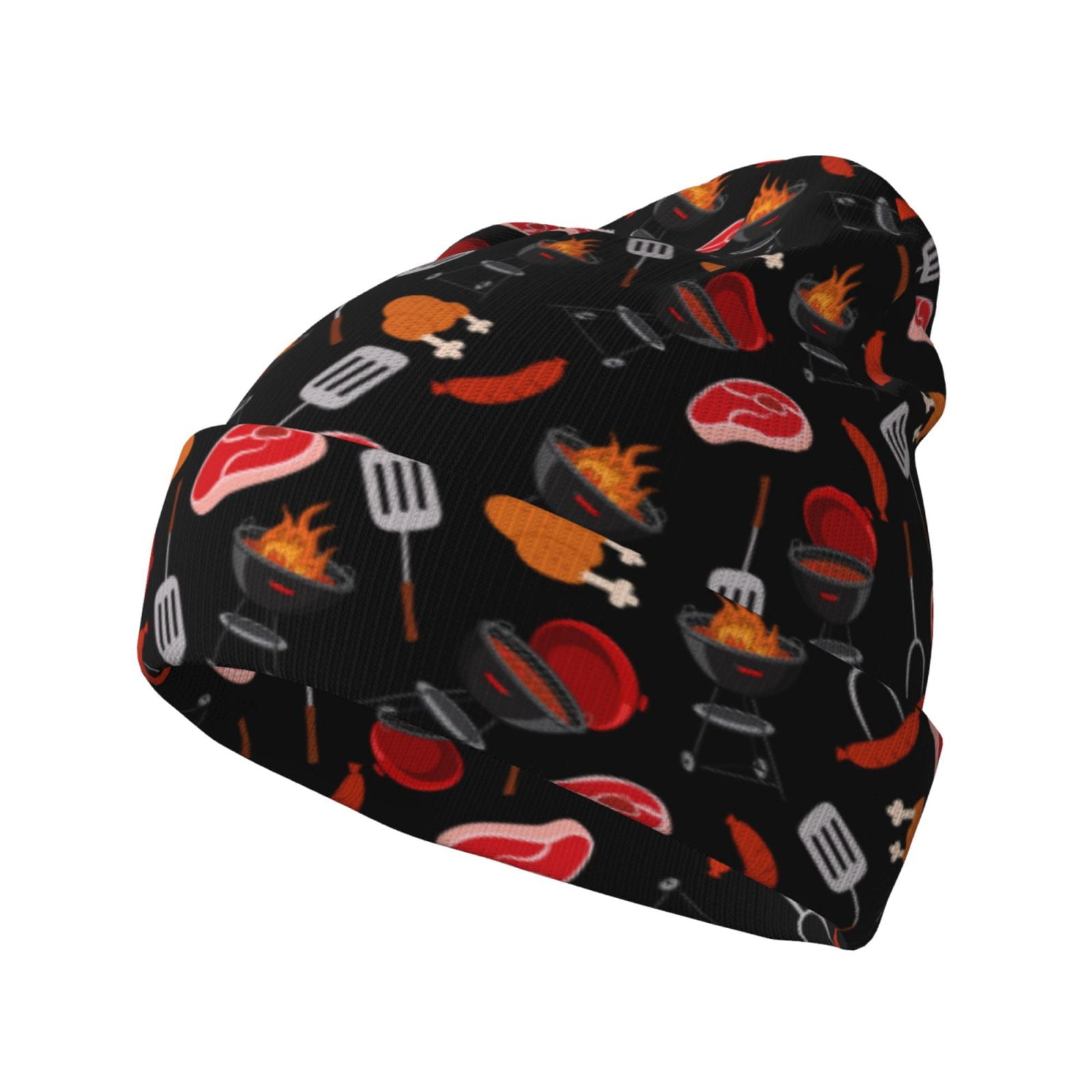 Disketp BBQ Winter Beanie for Men Women Beanie Knit Hat Cuffed Cap ...