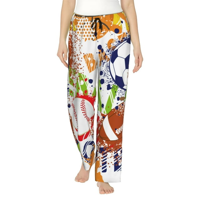 Disketp Balls Print Women'S Comfy Pajama Pants Casual Drawstring ...