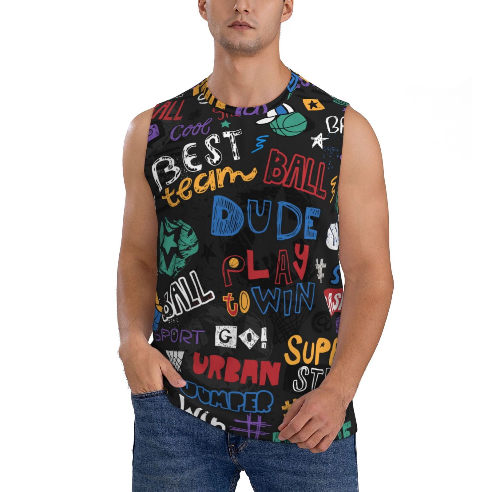 Disketp Basketball Sleeveless Tshirts for Men, Muscle Shirts for Men ...