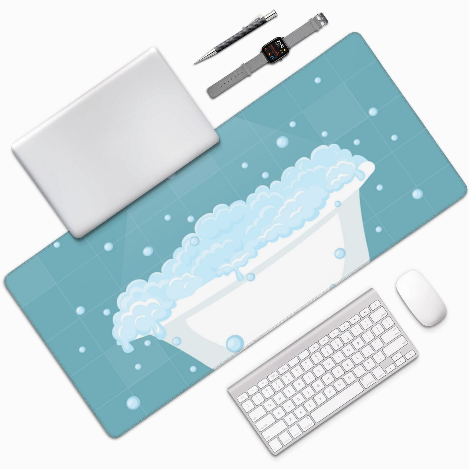 Disketp Bathtub with Soap Bubbles Gaming Mouse Mat Long Extended Mouse ...