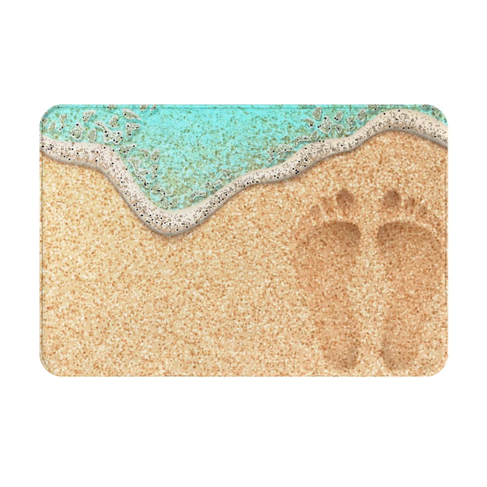 Disketp Beach Footprint Mat For Front Door Outside - Doormat Outdoor ...