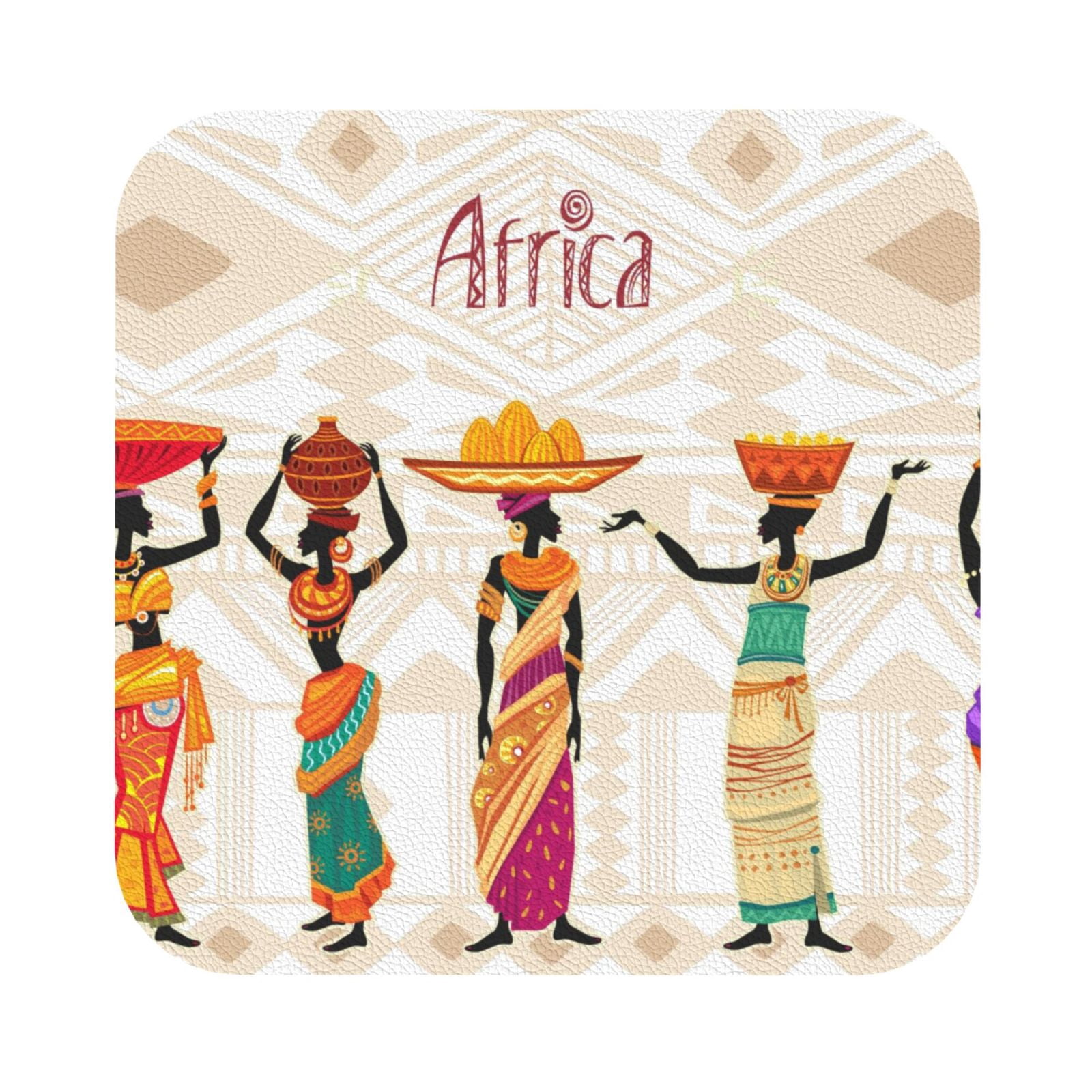 Disketp Beautiful Black African Woman In Ethnic Dress Funny Coasters,4 ...