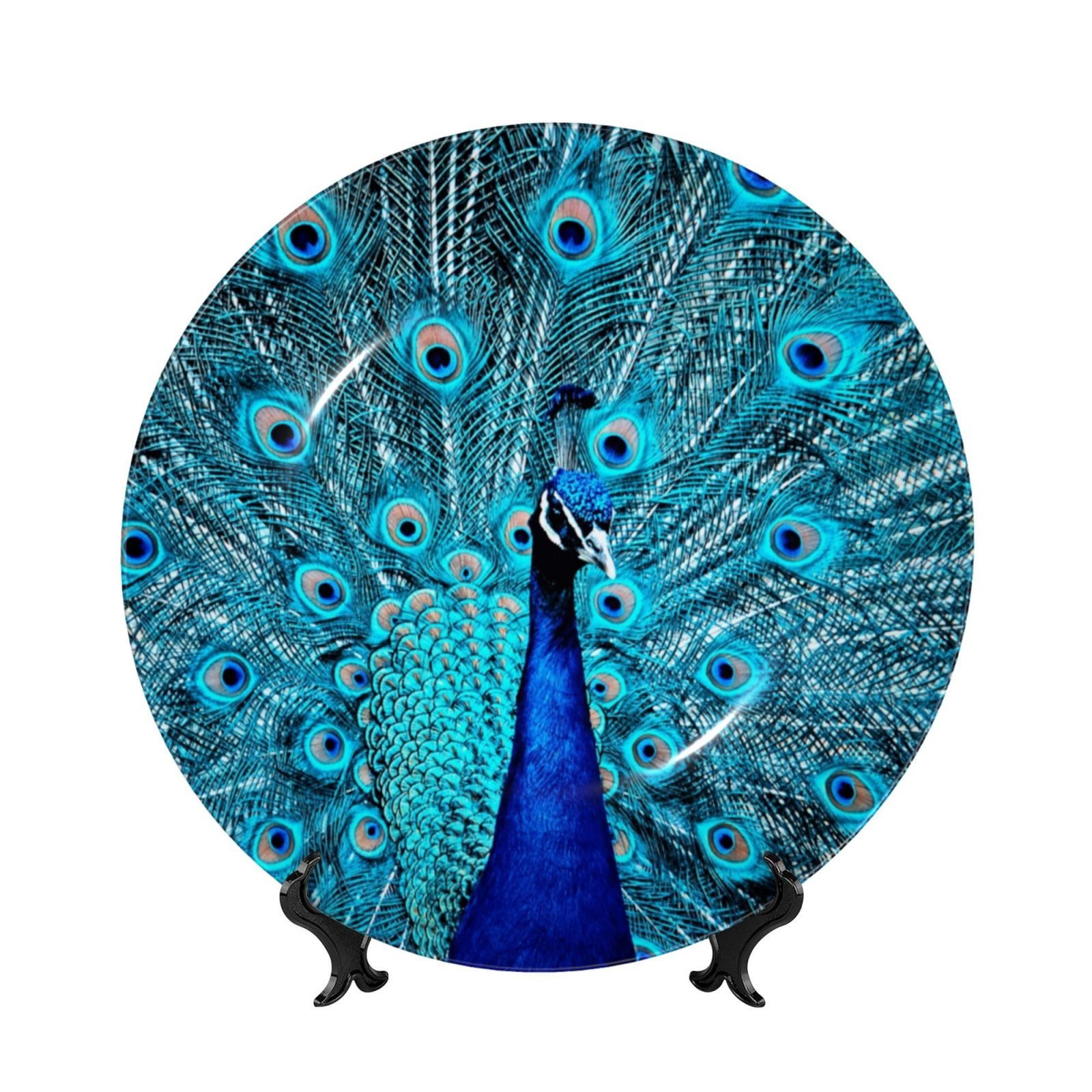 Disketp Beautiful Blue Peacock Ceramic Plate Dinner Plates Bone China ...