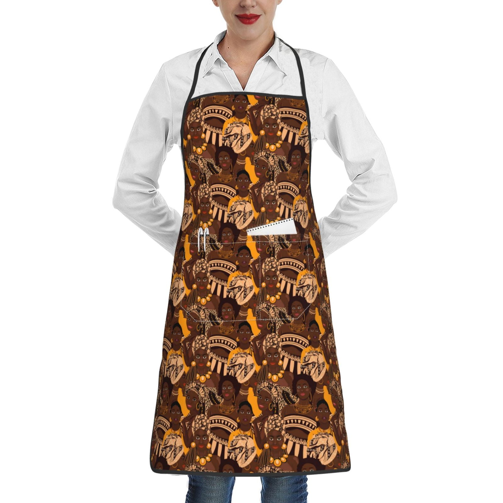 Disketp Beautiful Ethnic African Women Kitchen Apron with adjustable ...