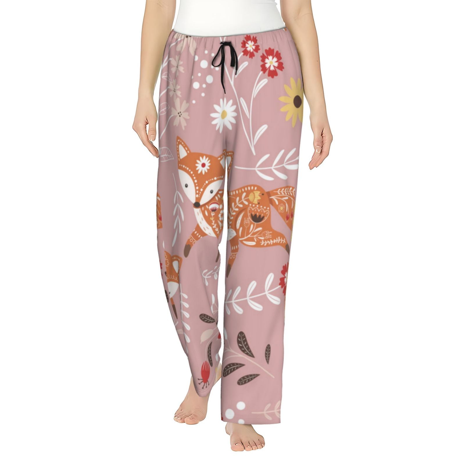 Disketp Beautiful Fox Print Women'S Comfy Pajama Pants Casual ...