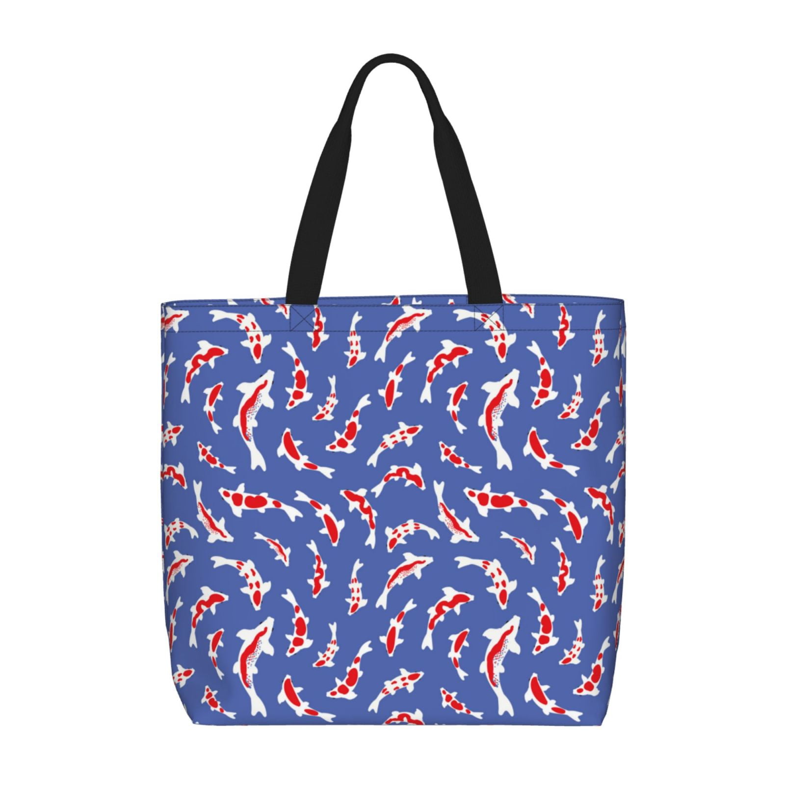 Disketp Beautiful Koi Fish Canvas Tote Bag,Women Shoulder Bag Crossbody ...