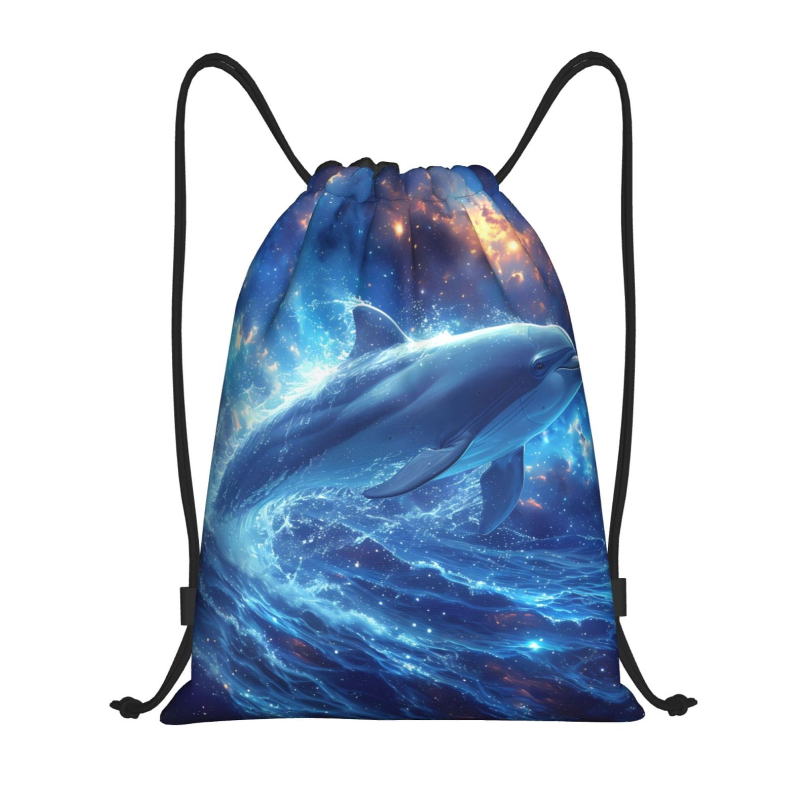 Disketp Beautiful Ocean Dolphin Drawstring Backpack Drawstring Gym Bags ...