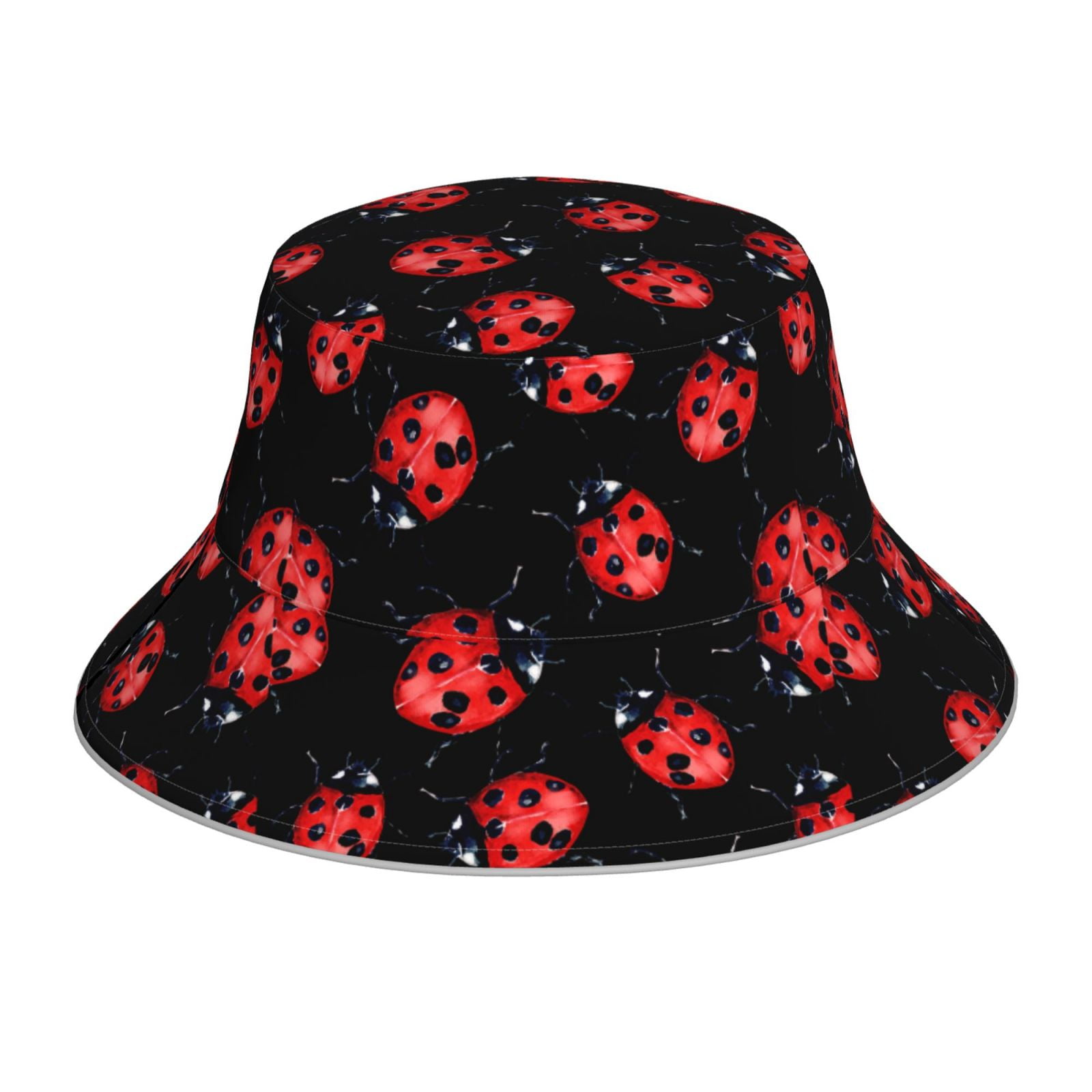 Disketp Beautiful Red Ladybug Print Reflective Bucket Hat Beach Hat ...