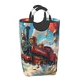 Disketp Beautiful Red Train Hot Air Balloon Square Laundry Bag Large ...