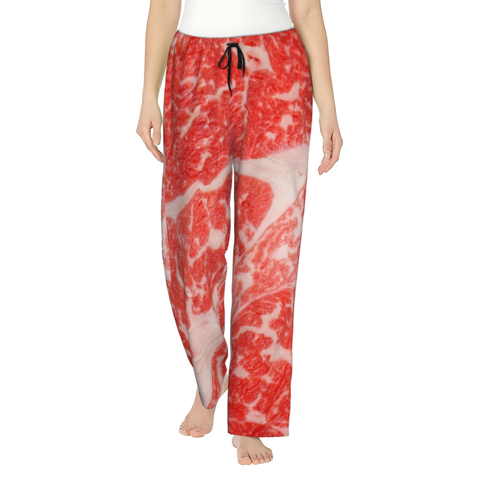 Disketp Beef Steaks Print Women'S Comfy Pajama Pants Casual Drawstring ...
