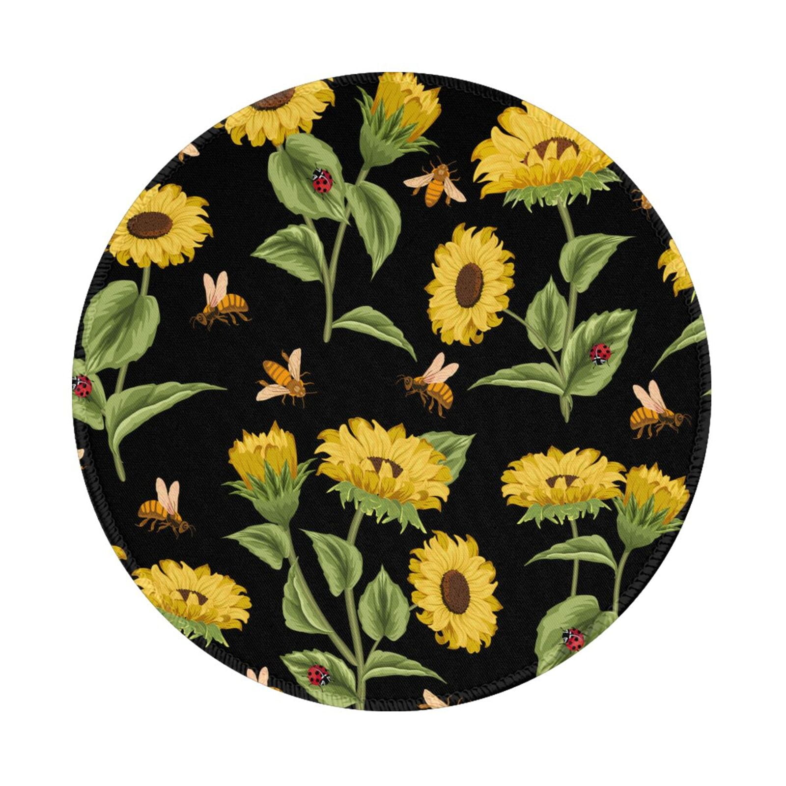 Disketp Bees And Sunflowers Small Mouse Pad 7.9x7.9 Inches,Washable ...