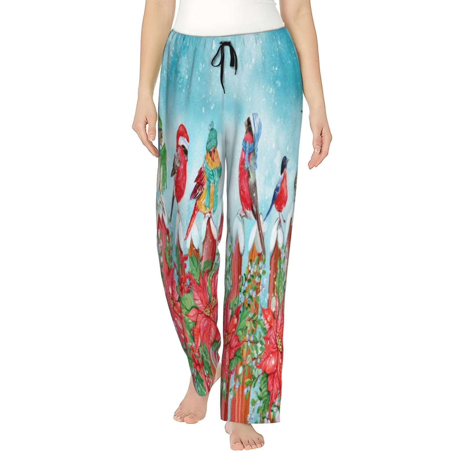 Disketp Birds Print Women'S Comfy Pajama Pants Casual Drawstring ...