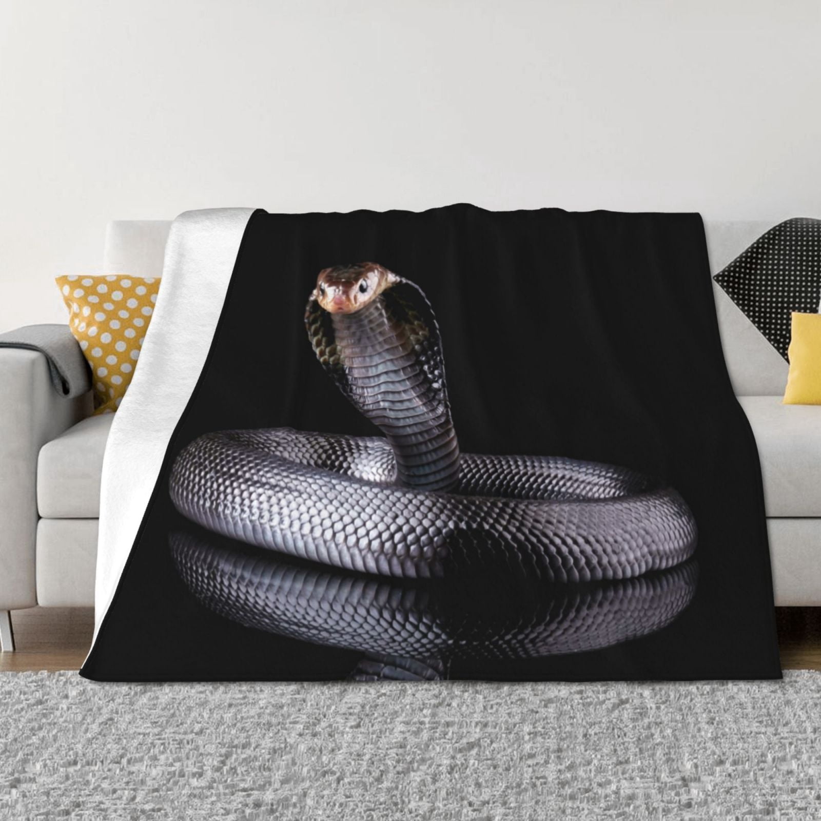 Disketp Black Cobra Snake Flannel Blankets - Thick and Warm Blanket for ...