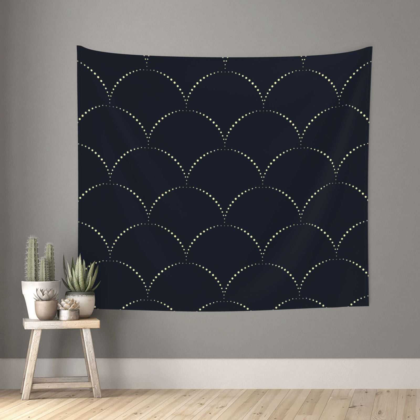 Disketp Black Fish scales Tapestry 60x51 InchesTapestry for Living Room ...