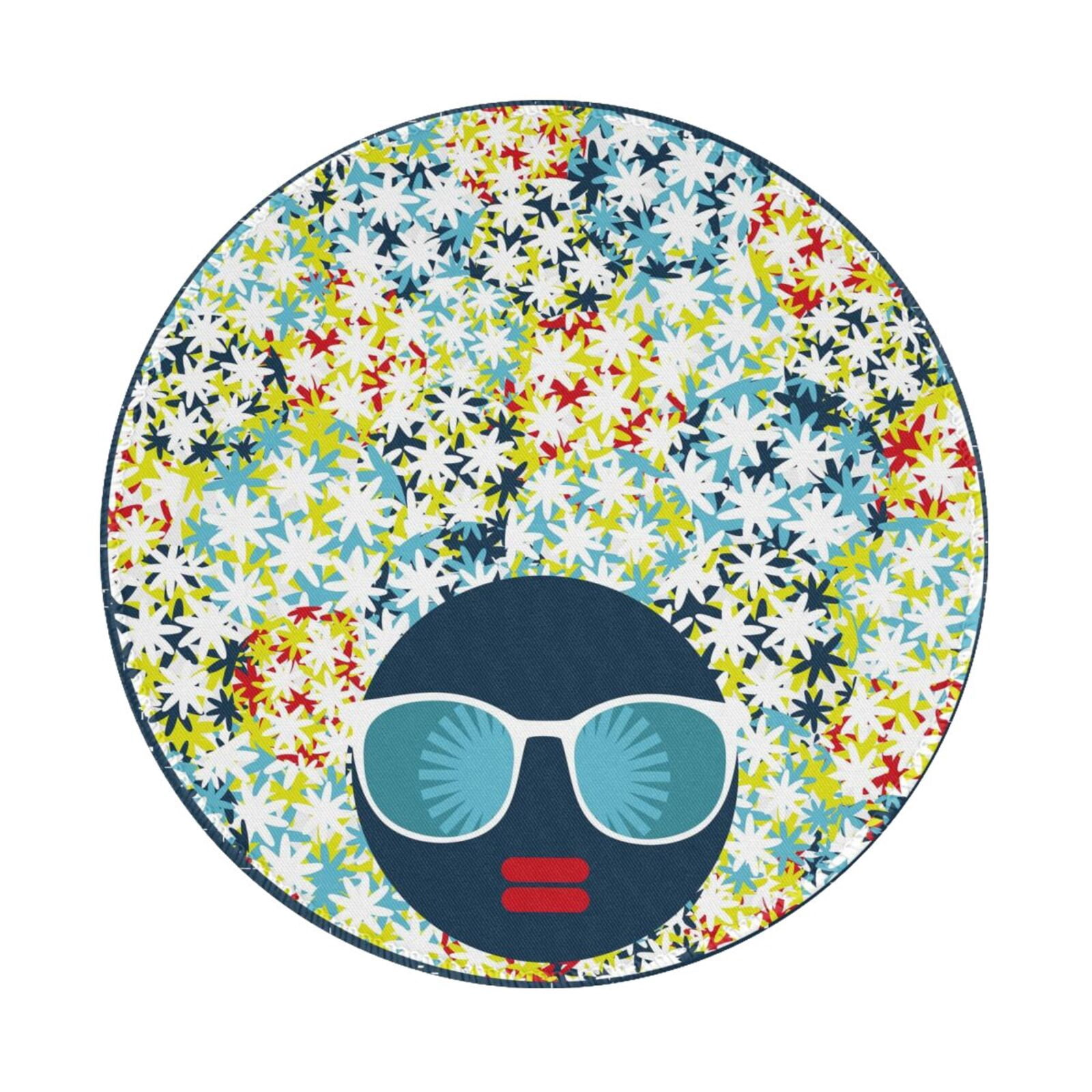 Disketp Black Head Woman With Marijuana Hair Small Mouse Pad 7.9x7.9 ...