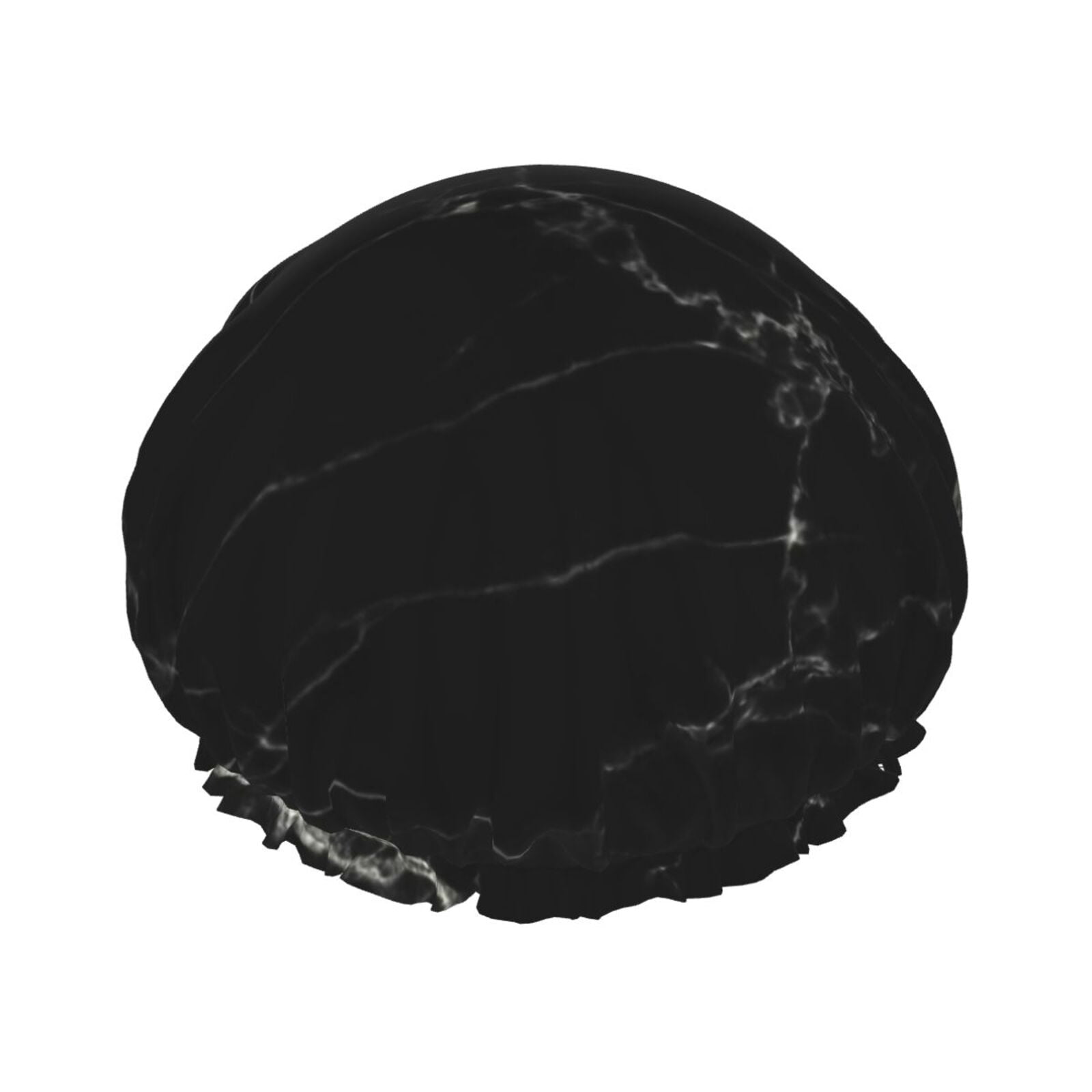 Disketp Black Marble Texture Abstract Shower Caps,Reusable Shower Cap ...