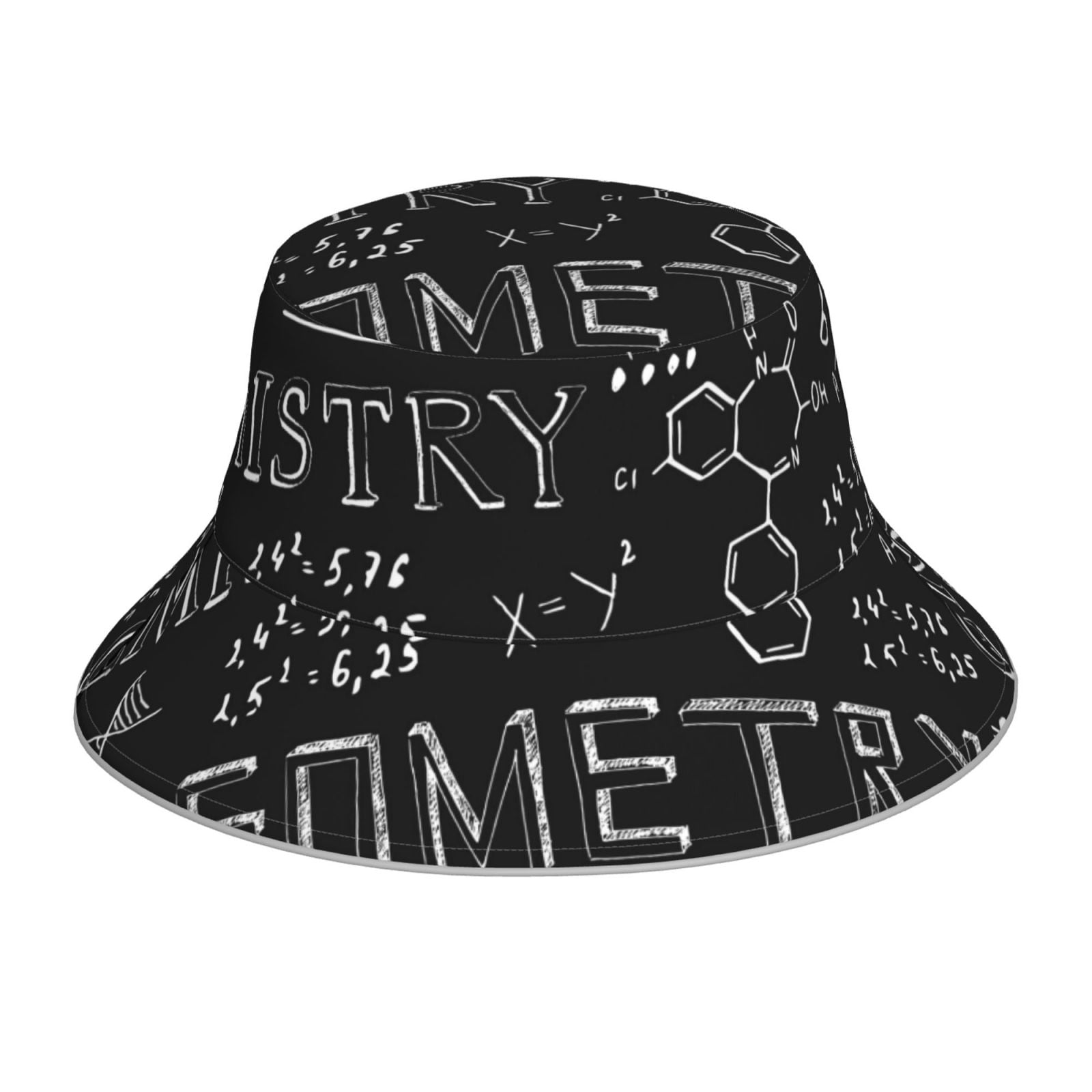 Disketp Black Scientific Print Reflective Bucket Hat Beach Hat Summer ...
