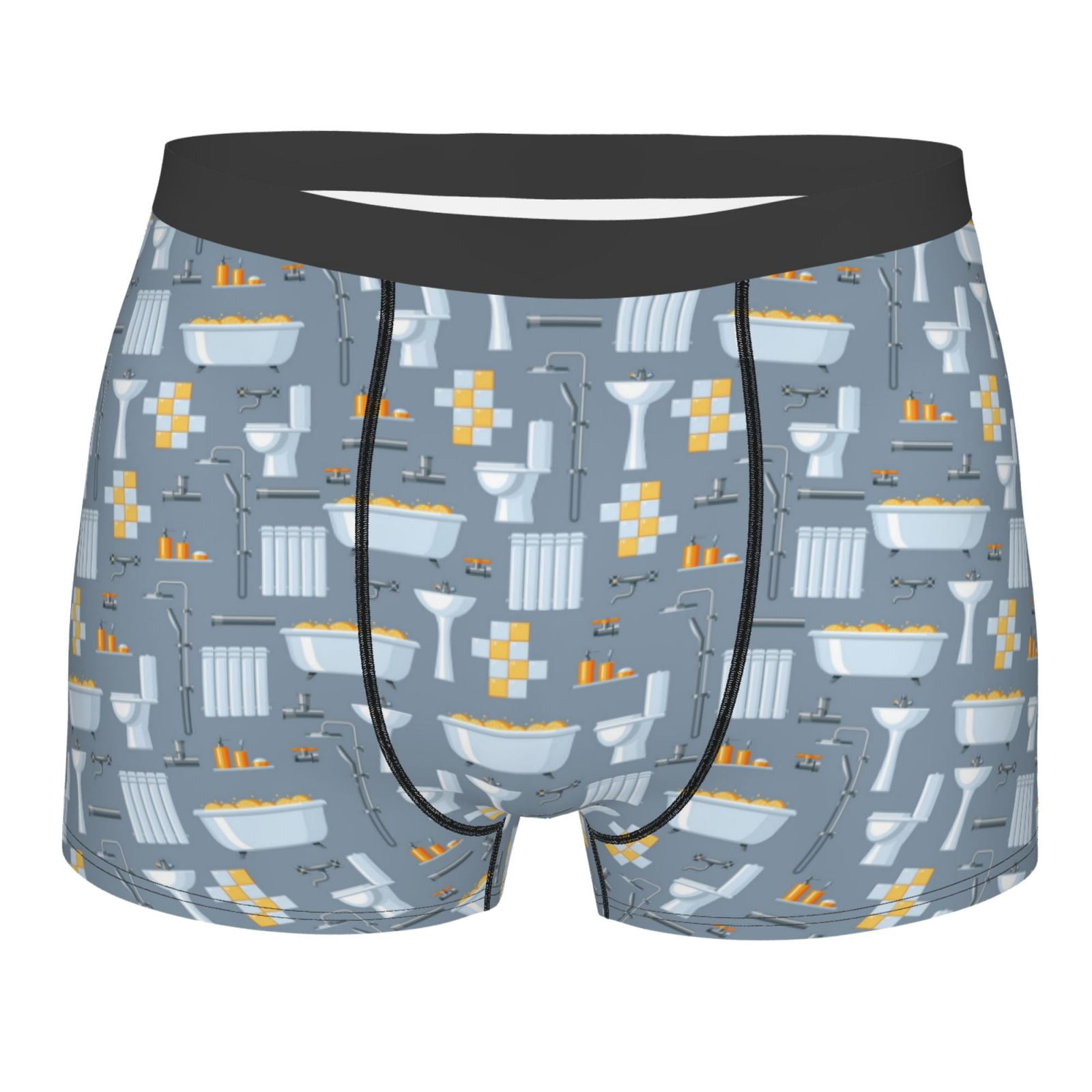 Disketp Blue Bathroom Men's Boxer Briefs,Soft and Breathable Cotton ...