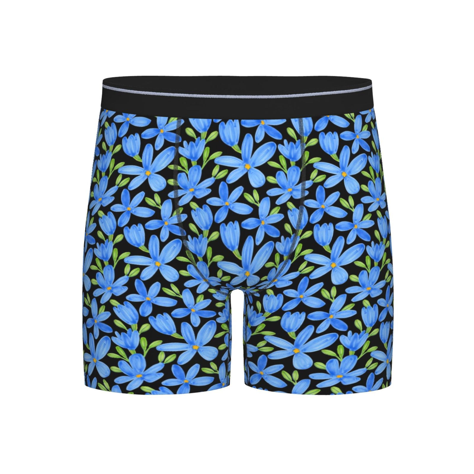 Disketp Blue Flowers Men's Boxer Briefs Men’s Underwear Boxer Briefs ...