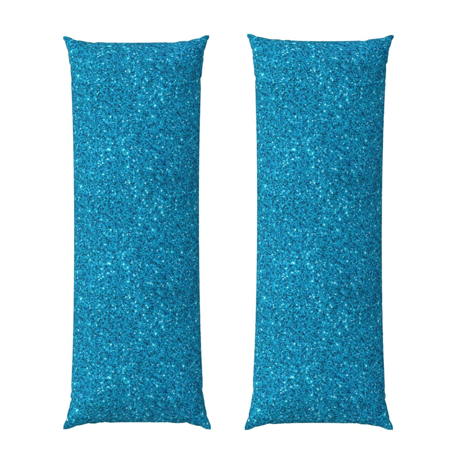 Disketp Blue Glitter Print Body Pillow Cover - Super Soft 20x54 Body ...