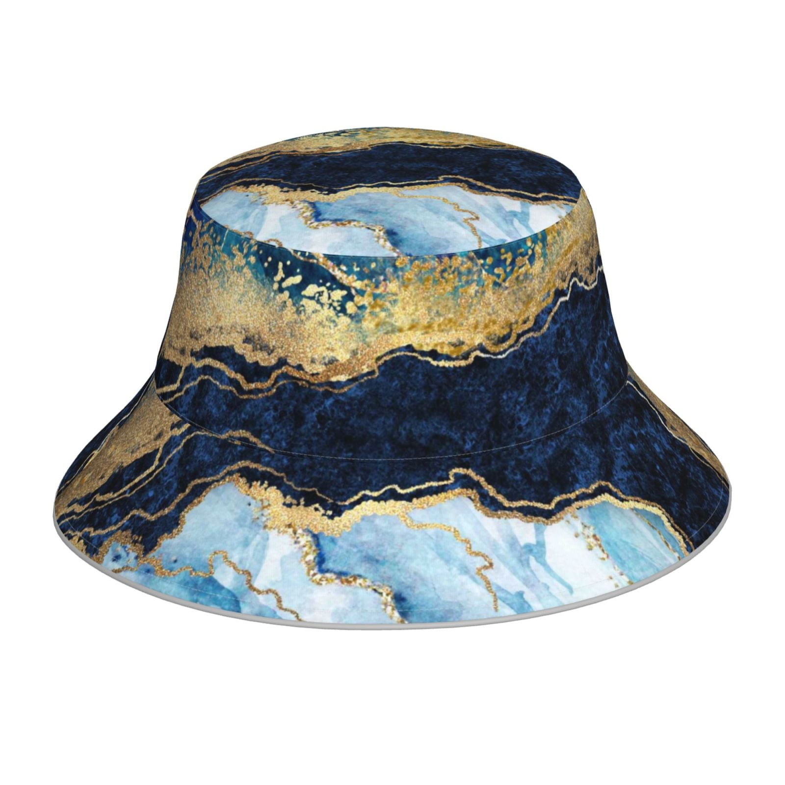 Disketp Blue Marble Gold Foil And Glitter Decor Print Reflective Bucket ...