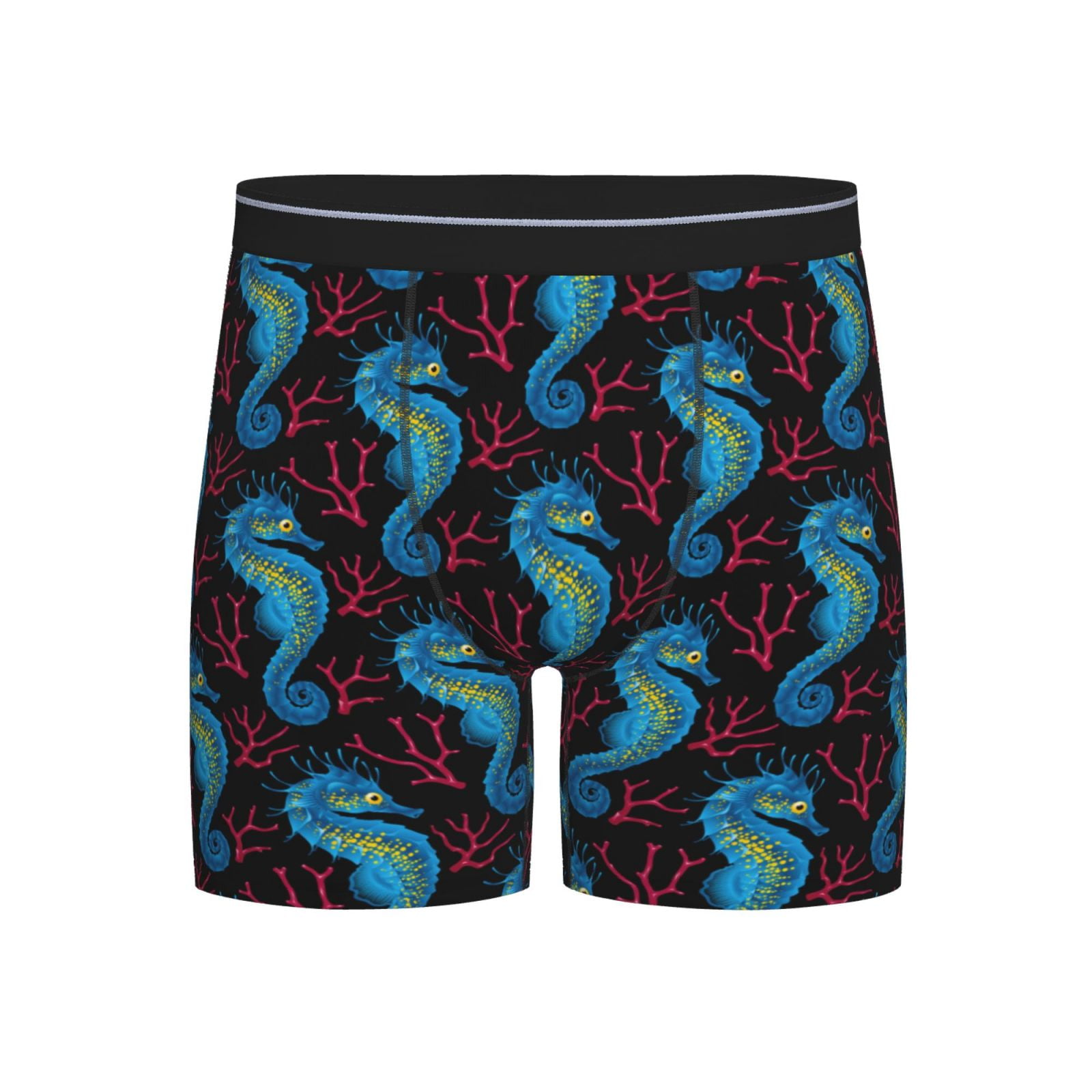 Disketp Blue Seahorse Men's Boxer Briefs Men’s Underwear Boxer Briefs ...