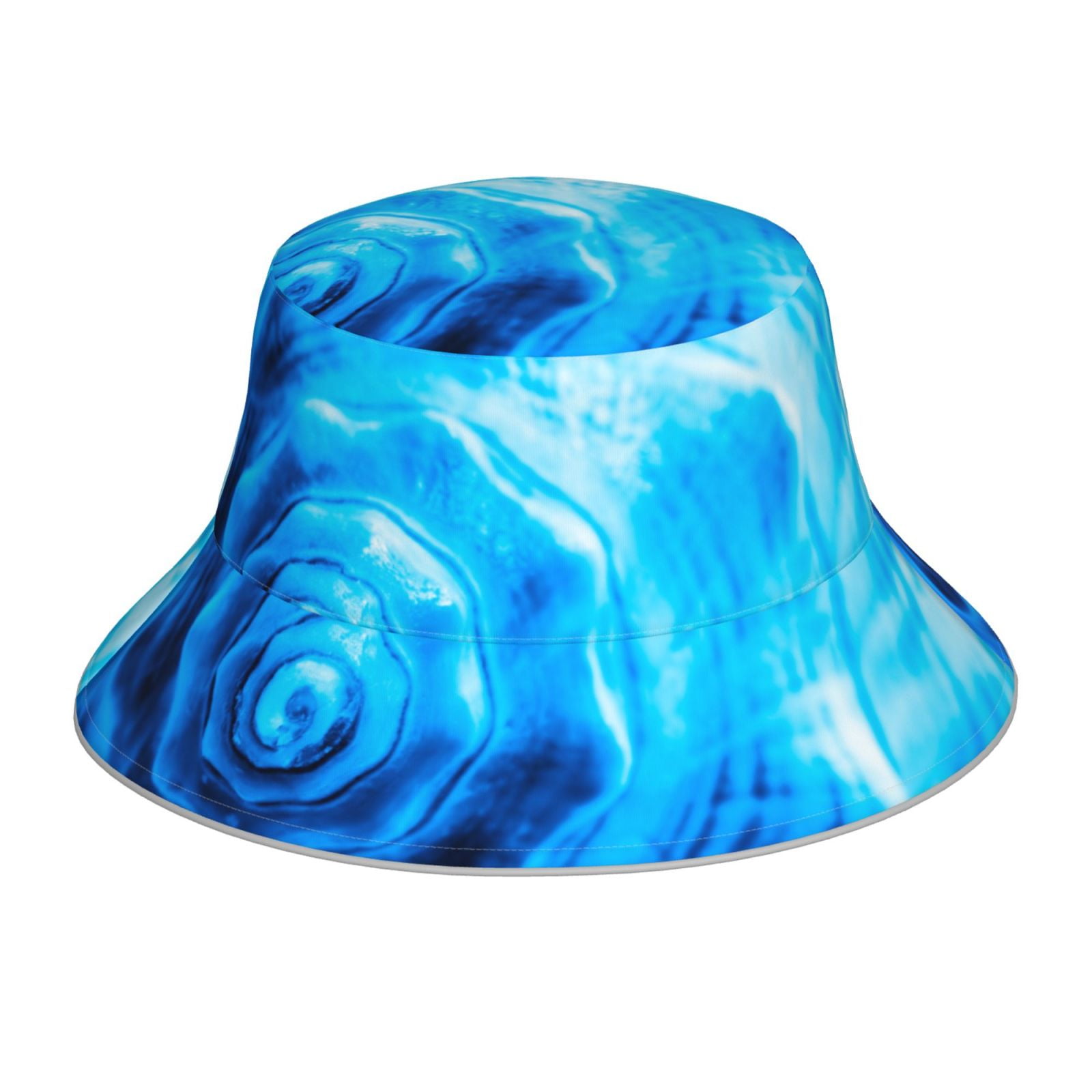 Disketp Blue Shell Print Reflective Bucket Hat Beach Hat Summer Travel ...