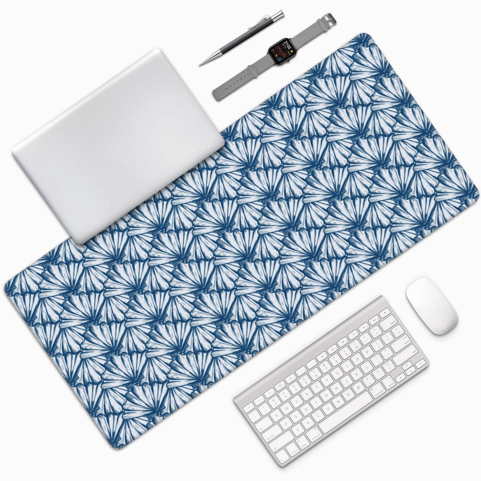 Disketp Blue Shells Gaming Mouse Mat Long Extended Mouse Pad Desk Mat ...