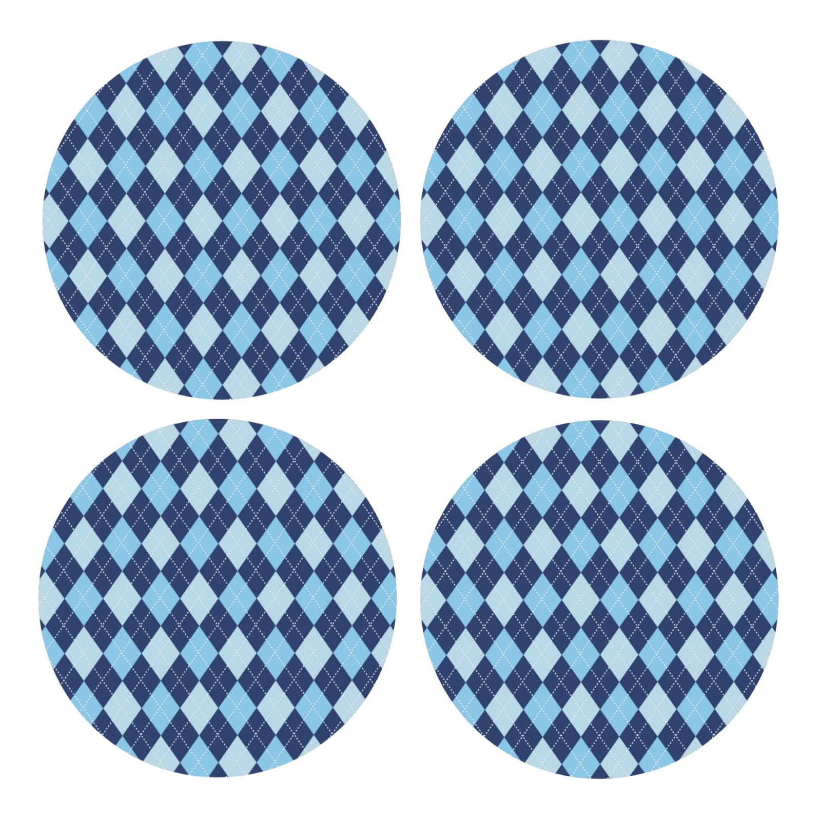 Disketp Blue Squares MDF Cork Coaster 4 Pcs - Absorbent Beverage ...
