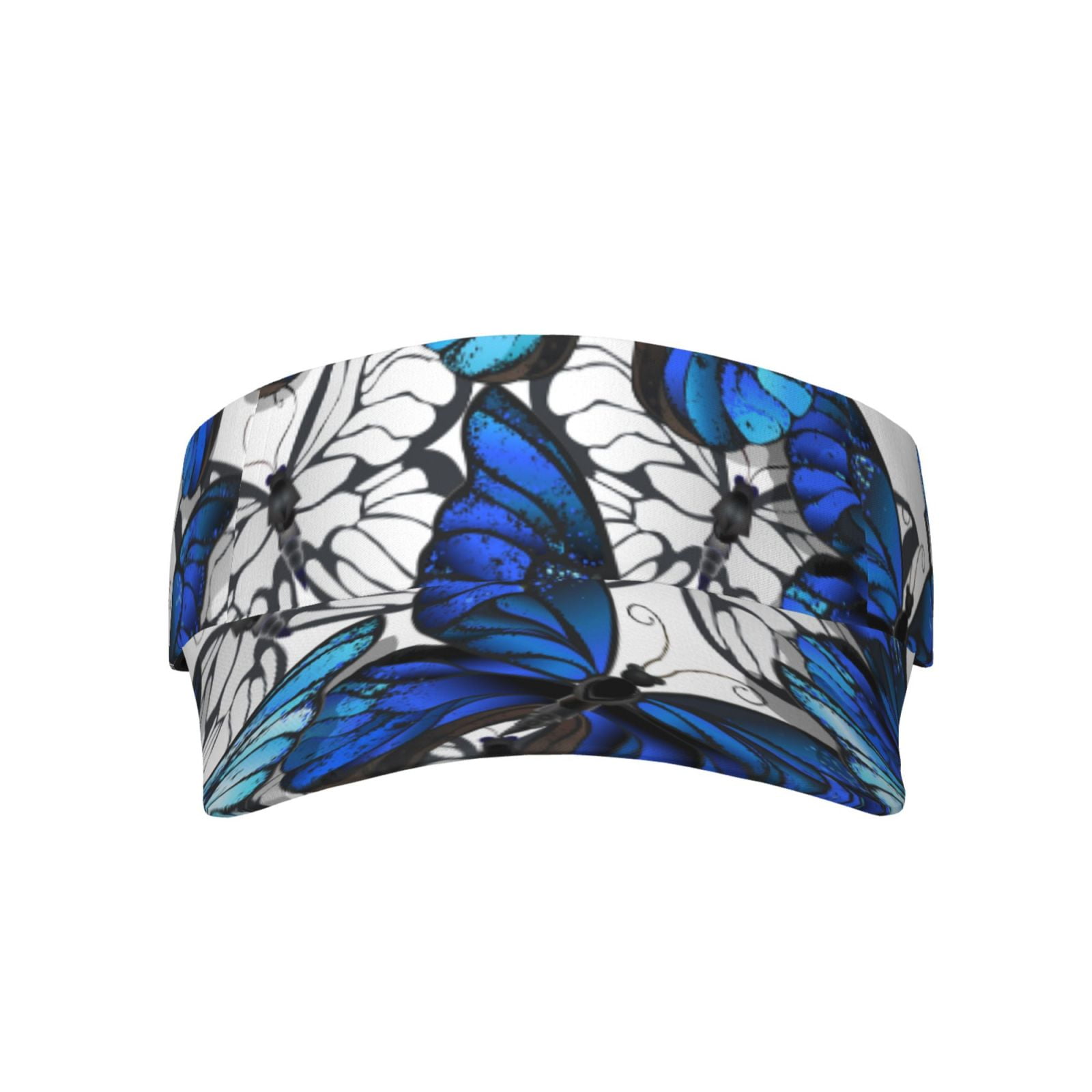 Disketp Blue And White Butterflies Sun Visors for Women Men Unisex Tennis Golf Visor Hat ...