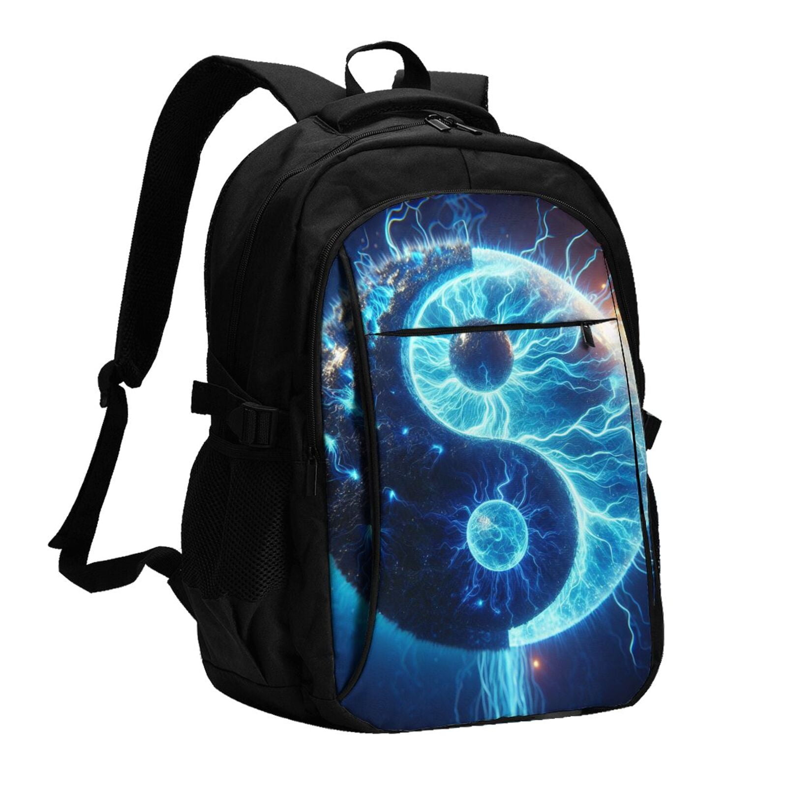 Disketp Blue Yin And Yang Travel Laptop Backpack, Laptops Backpack with ...