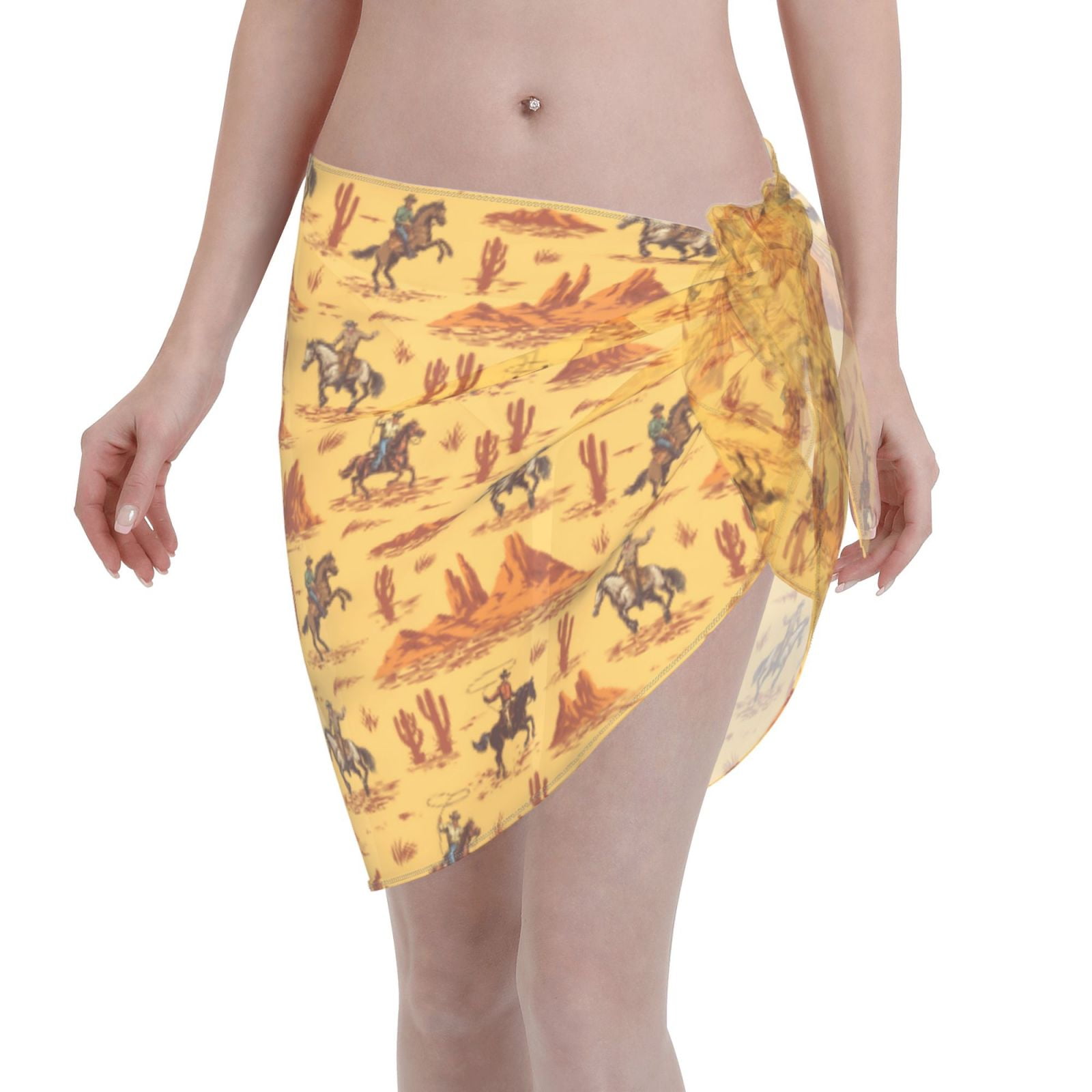 Disketp Brave Cowboys Women Swimsuit Cover Up Short Chiffon Summer ...