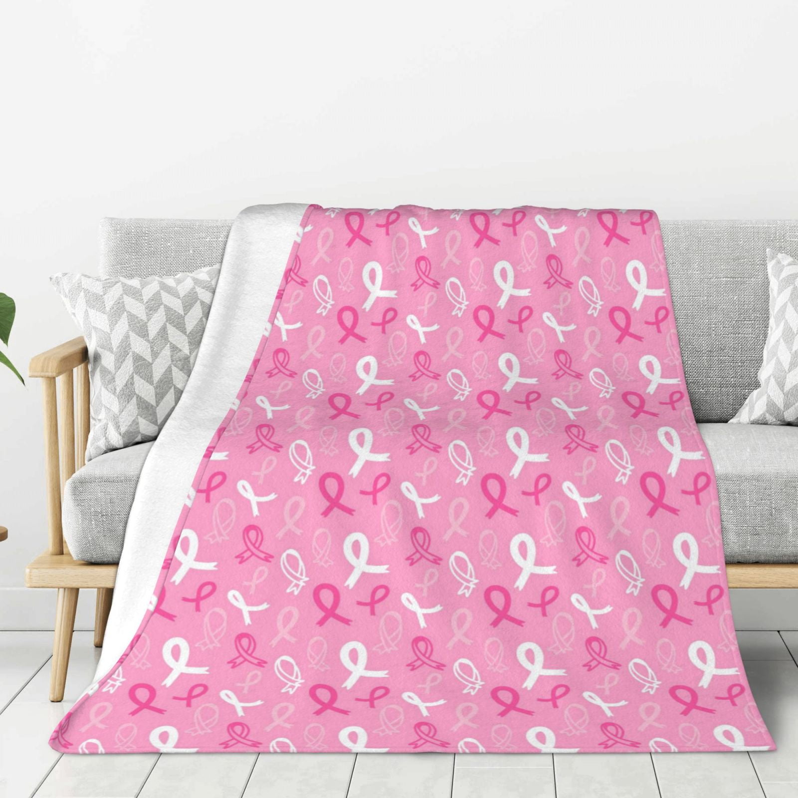 Disketp Breast Cancer Awareness (3) Cozy Flannel Fleece Throw Blanket ...