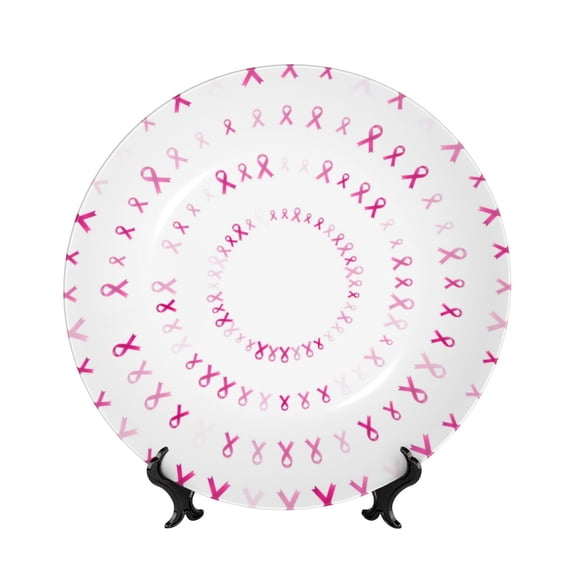Disketp Breast Cancer Awareness (4) Ceramic Plate Dinner Plates Bone ...