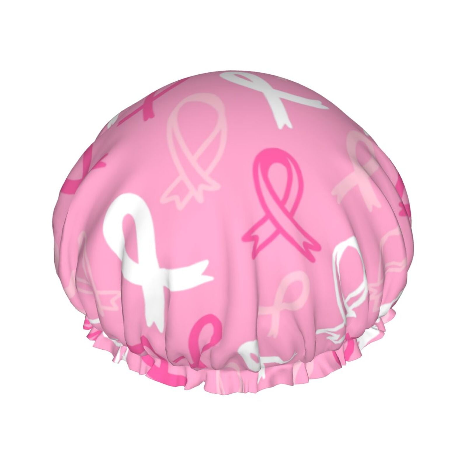 Disketp Breast Cancer Awareness Shower Caps,Reusable Shower Cap For ...