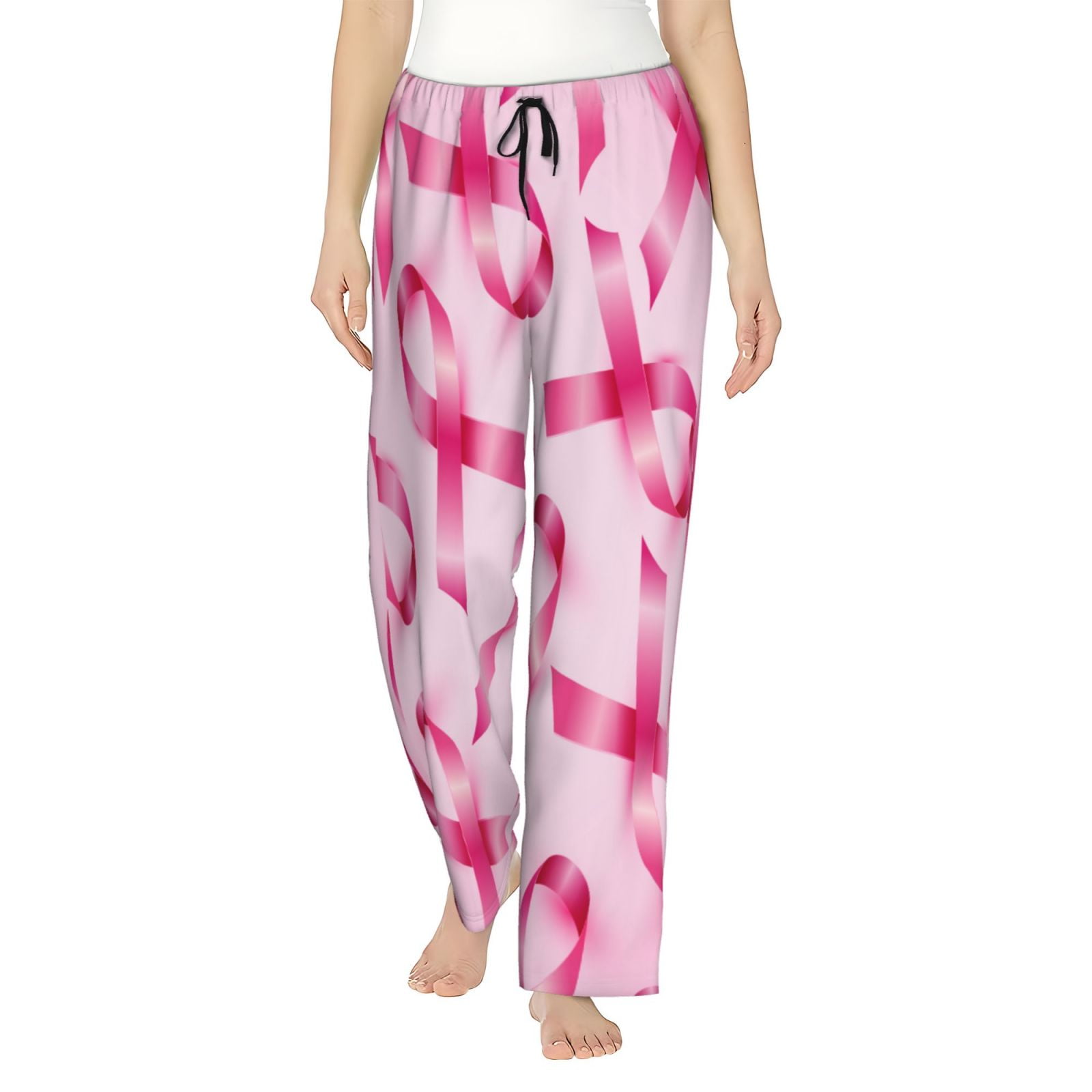 Disketp Breast Cancer Ribbons Awareness Print Women'S Comfy Pajama ...
