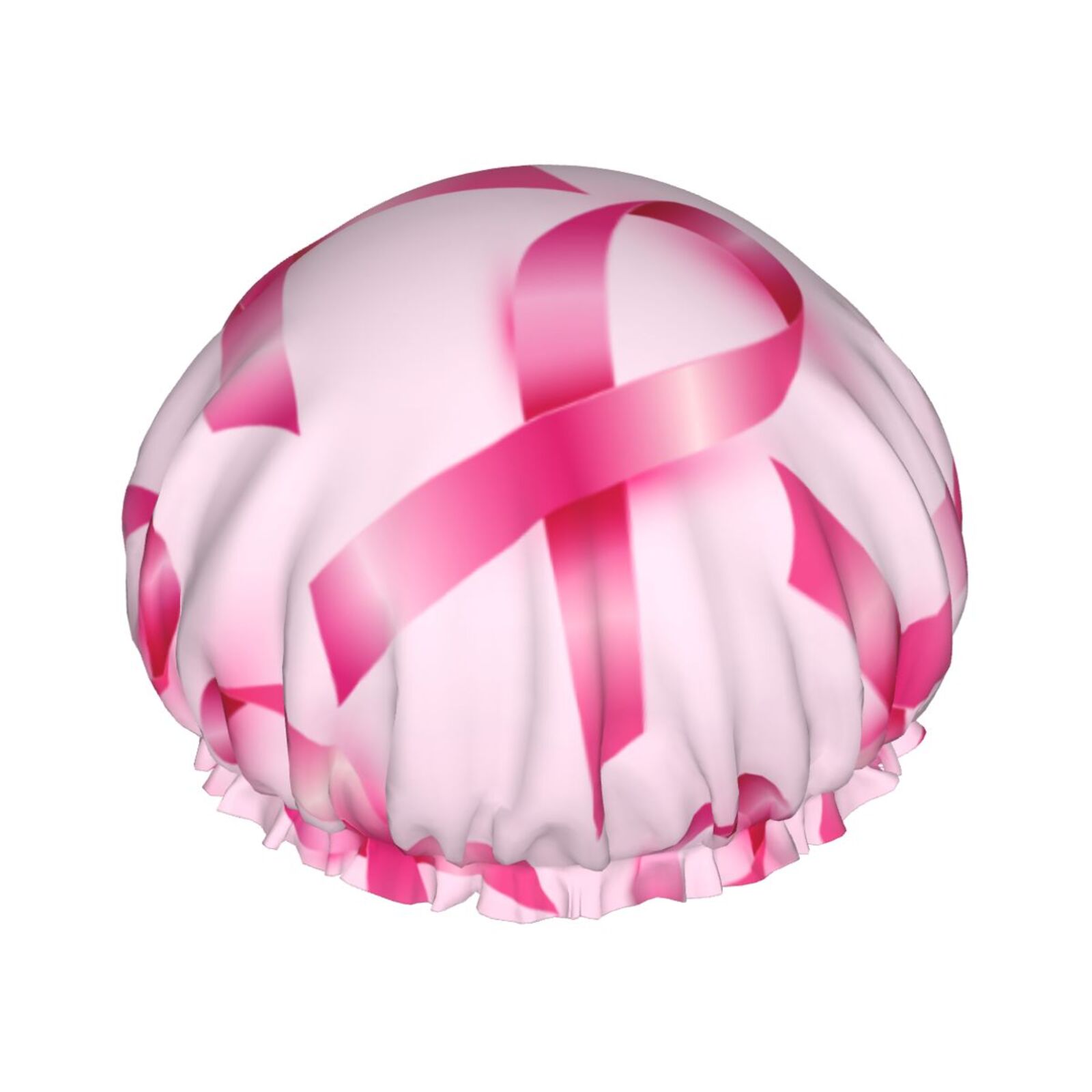 Disketp Breast Cancer Ribbons Awareness Shower Caps,Reusable Shower Cap ...