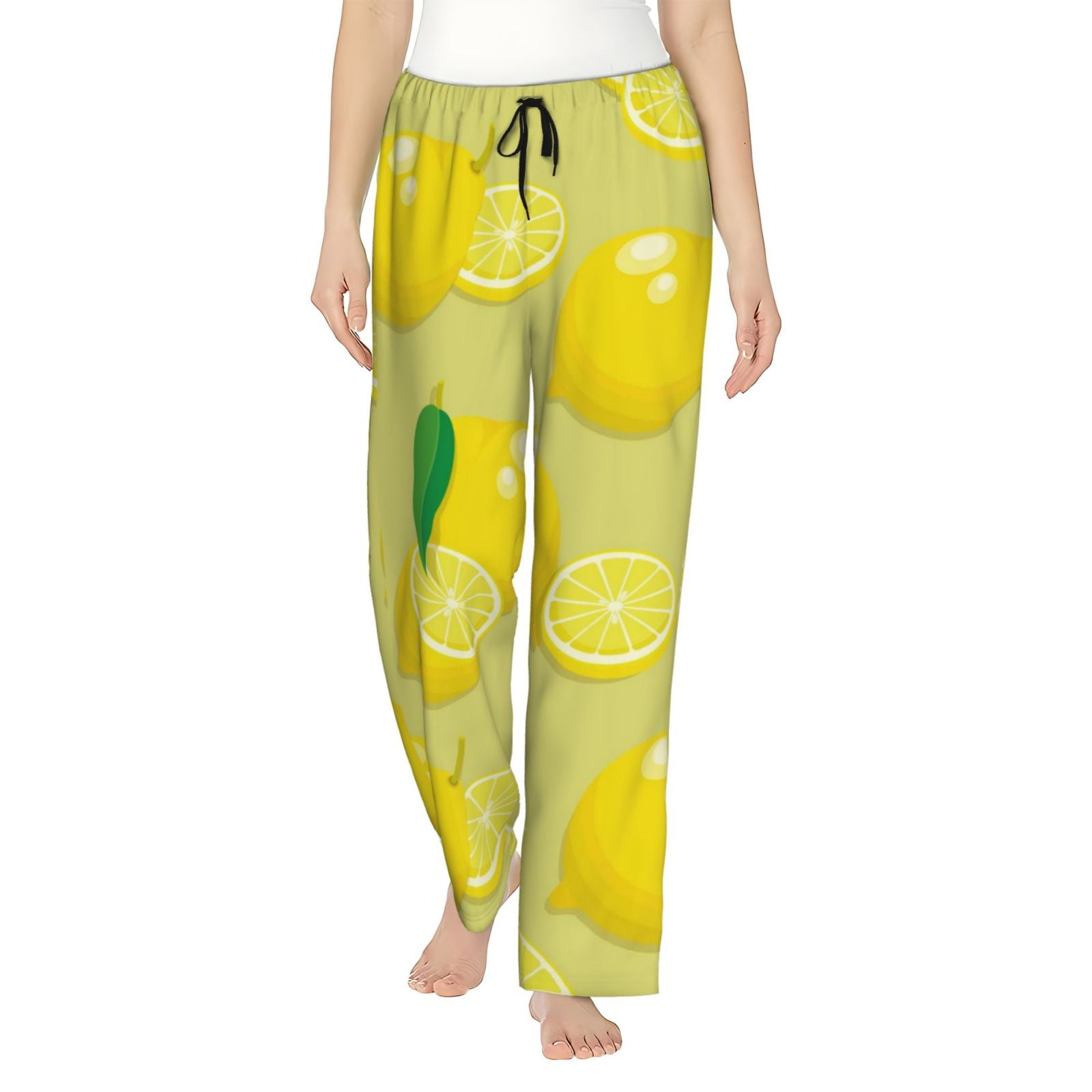 Disketp Bright Lemons Print Women'S Comfy Pajama Pants Casual ...