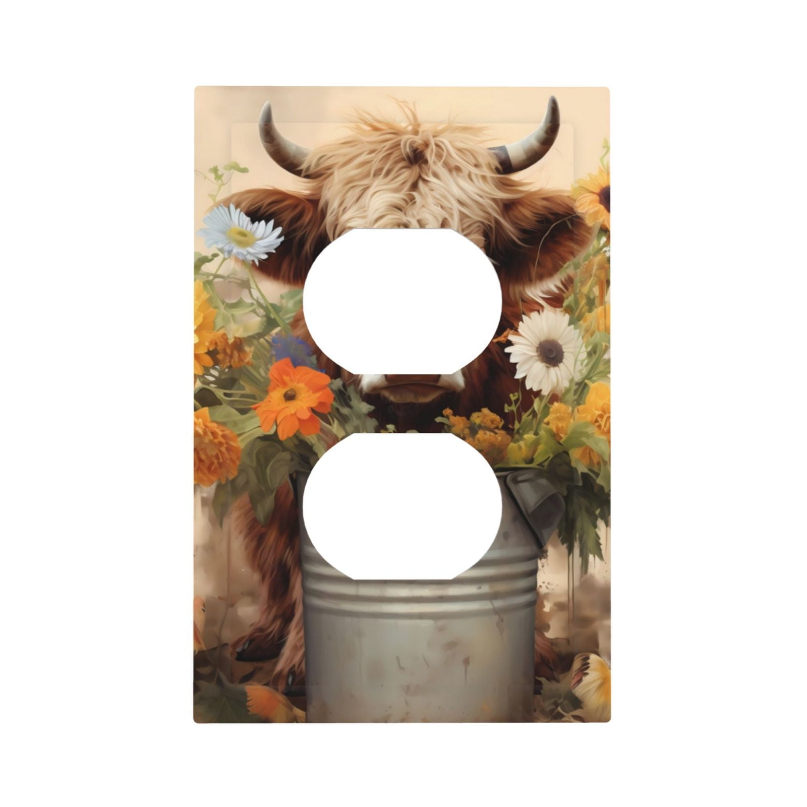 Disketp Bucket Flower Cow Decorative Light Switch or Outlet Wall Plate ...