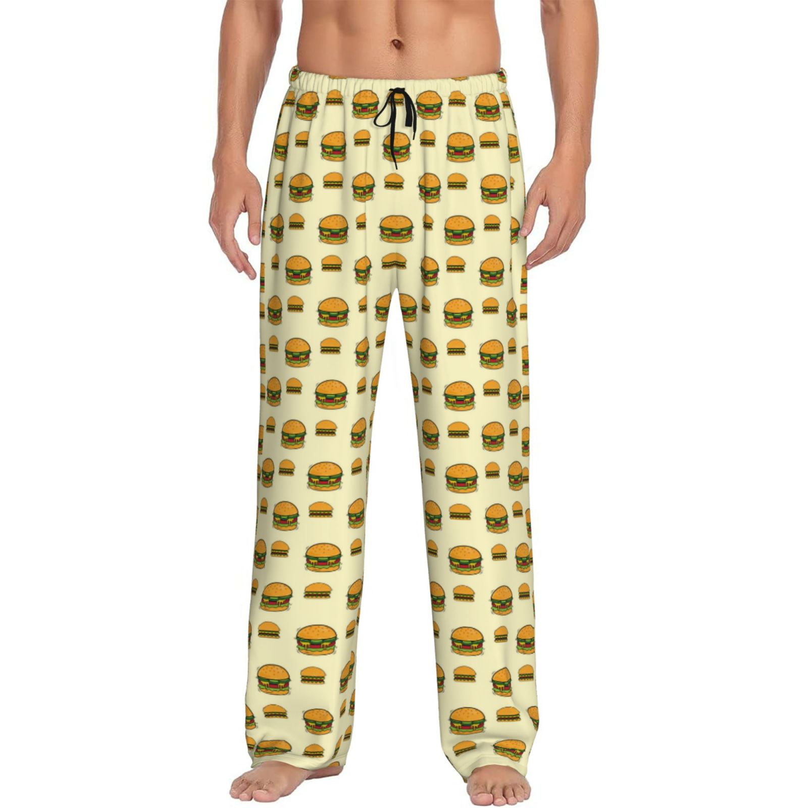 Disketp Burgers And Hot Dogs Men's Pajama Pants - Ultra Soft Fleece ...