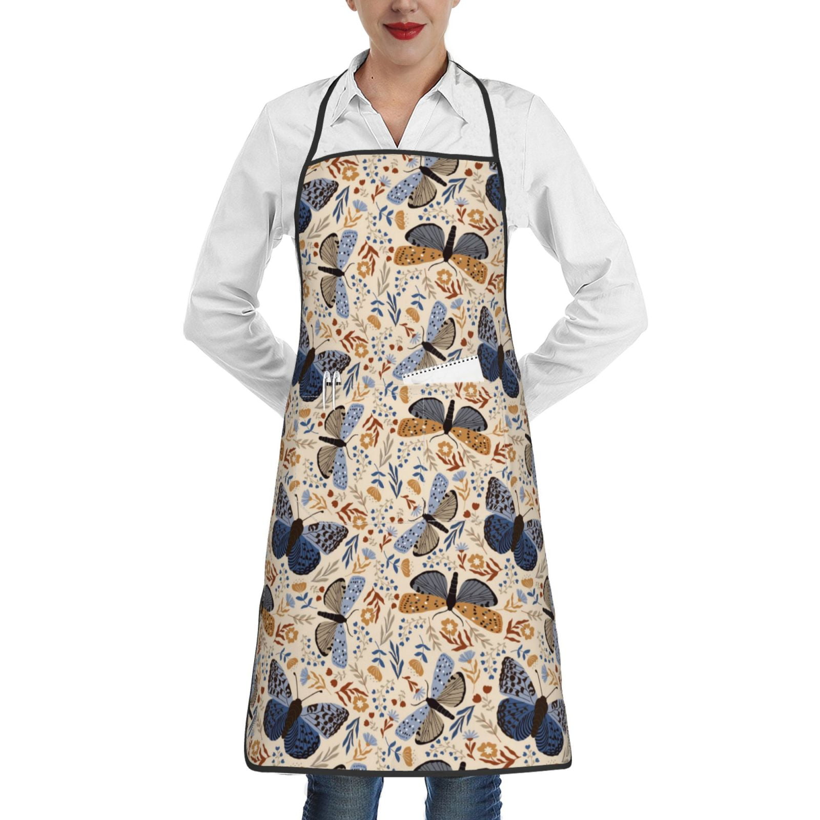 Disketp Butterflies Kitchen Apron with adjustable Aprons for Women with ...
