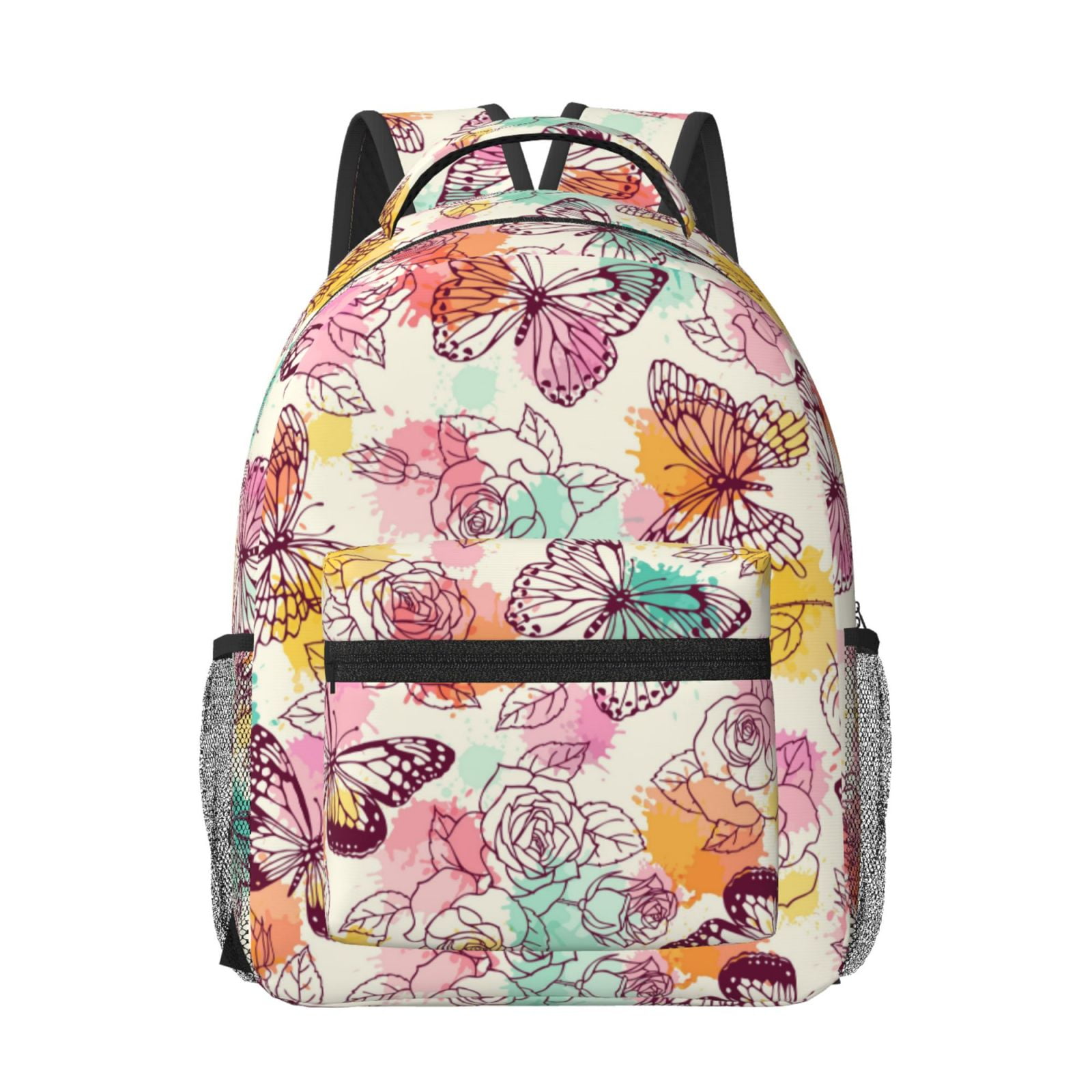 Disketp Butterflies and Roses Backpack - Comfortable Daypack with The ...