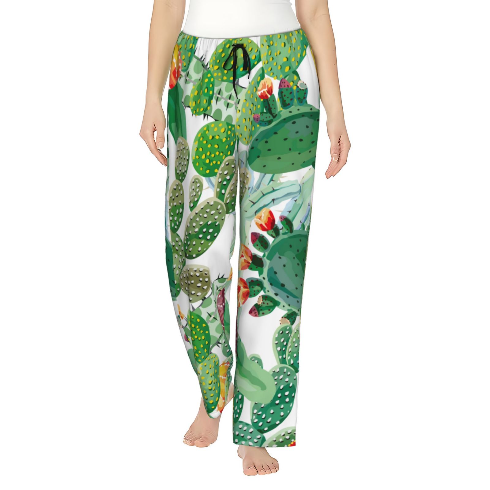 Disketp Cactus 3 Print Women'S Comfy Pajama Pants Casual Drawstring ...