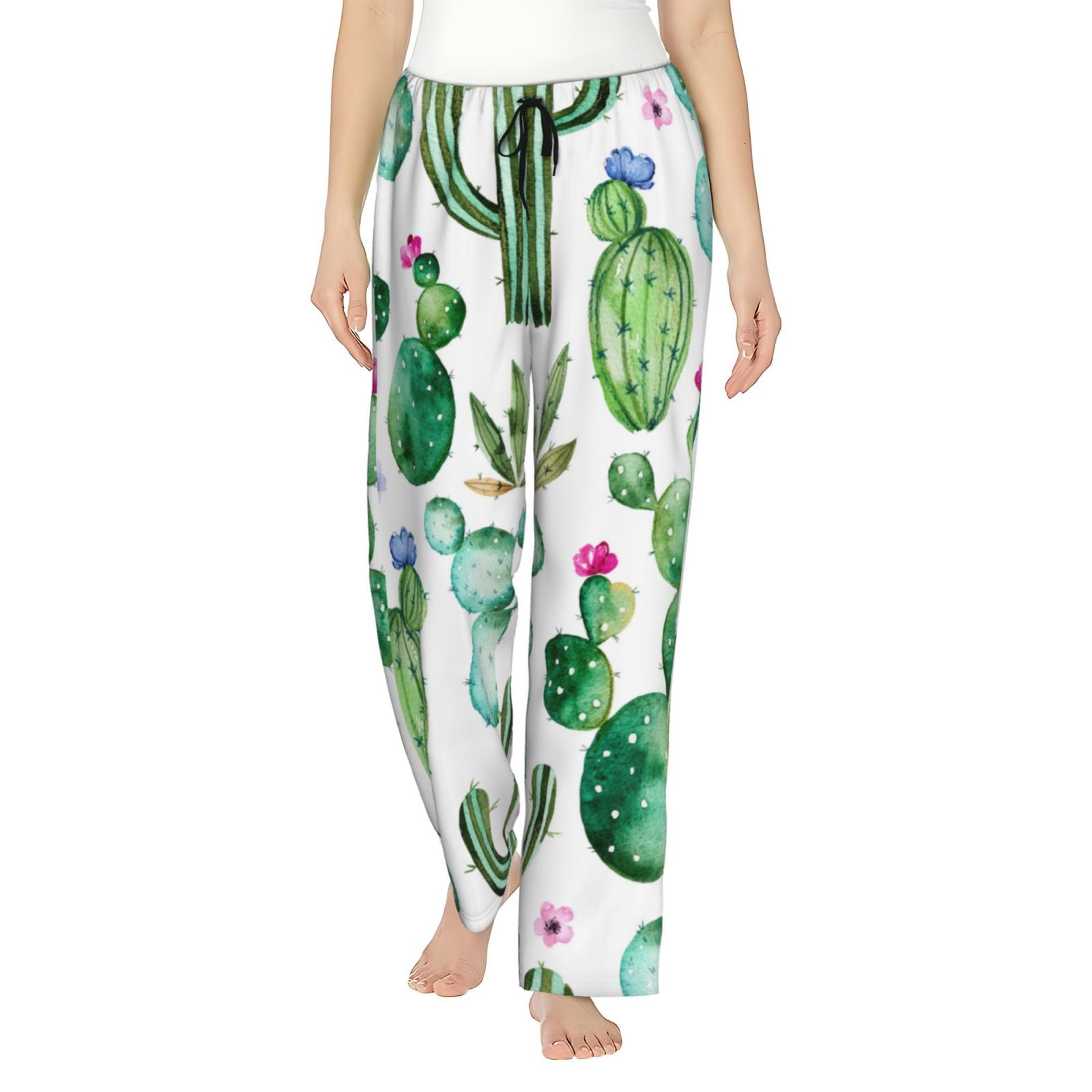 Disketp Cactus Plants1 Print Women'S Comfy Pajama Pants Casual ...
