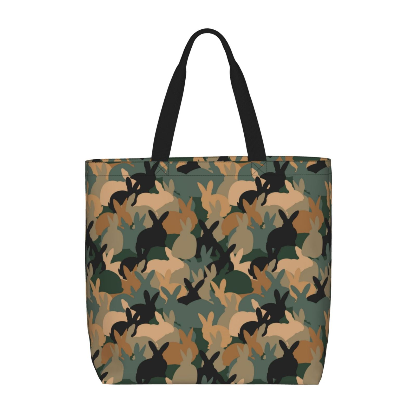 Disketp Camouflage Rabbit Canvas Tote Bag,Women Shoulder Bag Crossbody ...