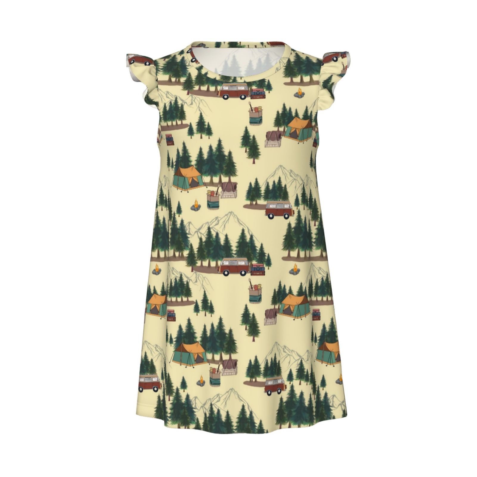 Disketp Camping Caravan 1 Print Girls Nightgowns 3-10 Years Flutter ...