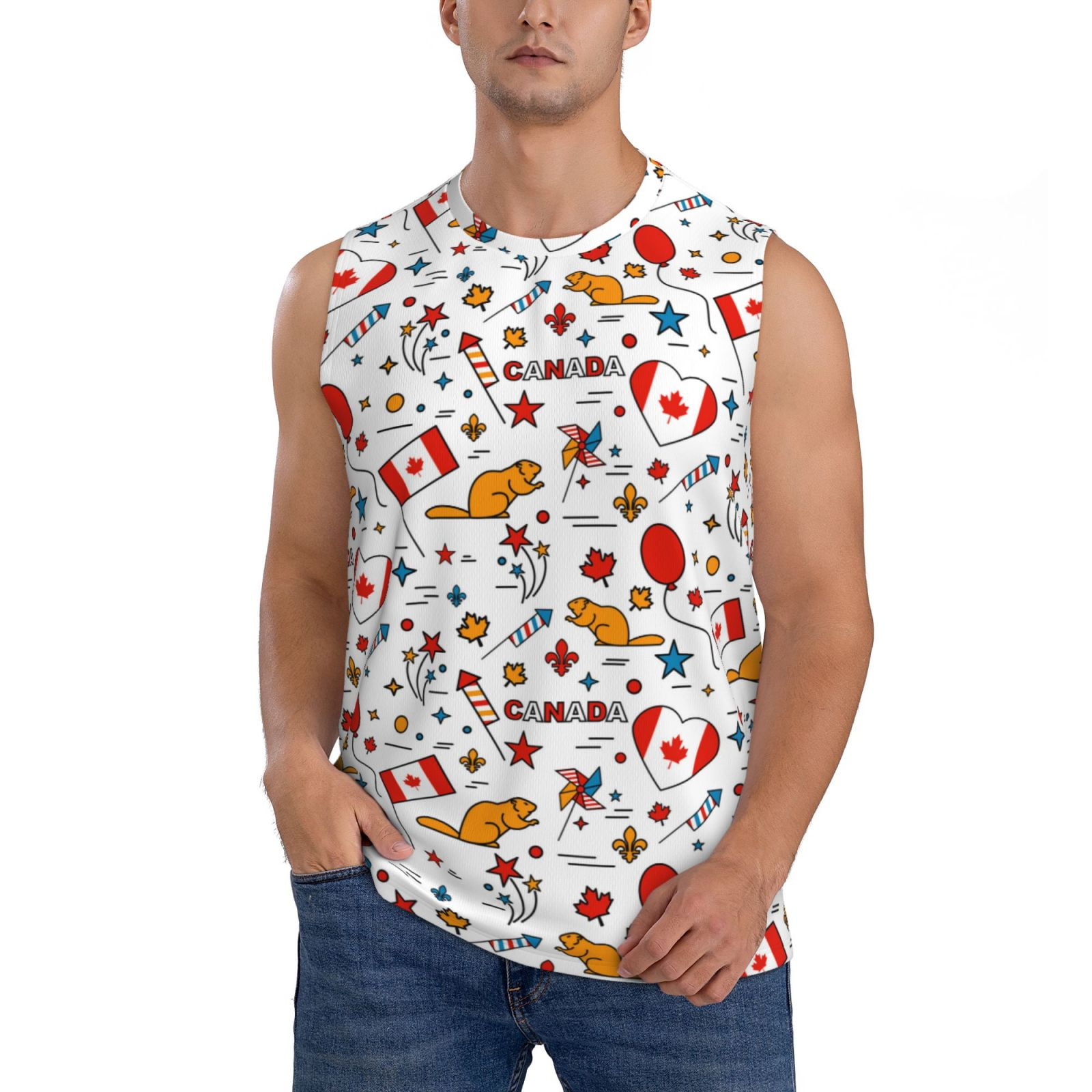Disketp Canada Day Sleeveless Tshirts For Men, Muscle Shirts For Men ...
